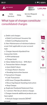 Axis consolidated charges what to do TechnoFino 1 Community Of Credit Card Banking Experts